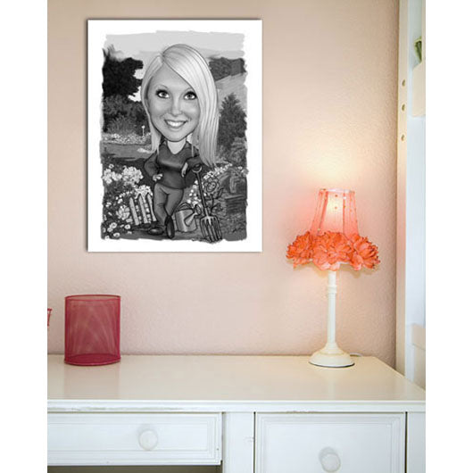 Karikatur vom Foto - Garten Chef SW (ca225womansw) ♥ Lustige Karikatur ...