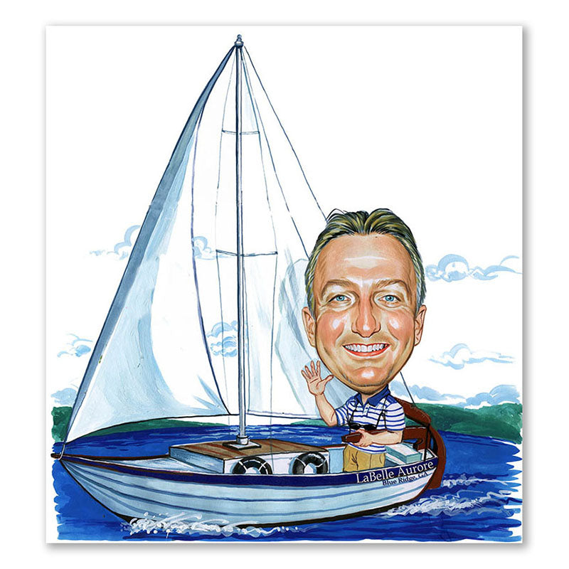 Karikatur vom Foto - Segler in Fahrt (cdi333) ♥ Lustige Karikatur von ...